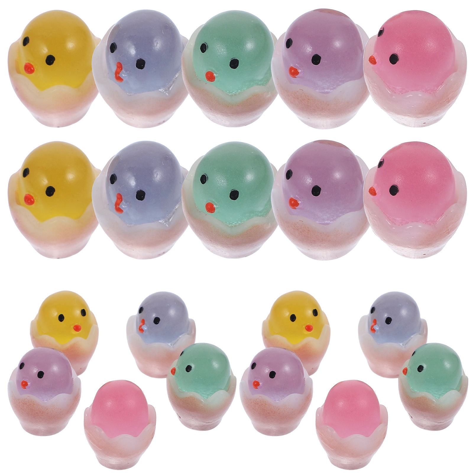 Worgeous 20 Pcs Luminous Pendant Tiny Chickens Figurine Miniature Minis ...