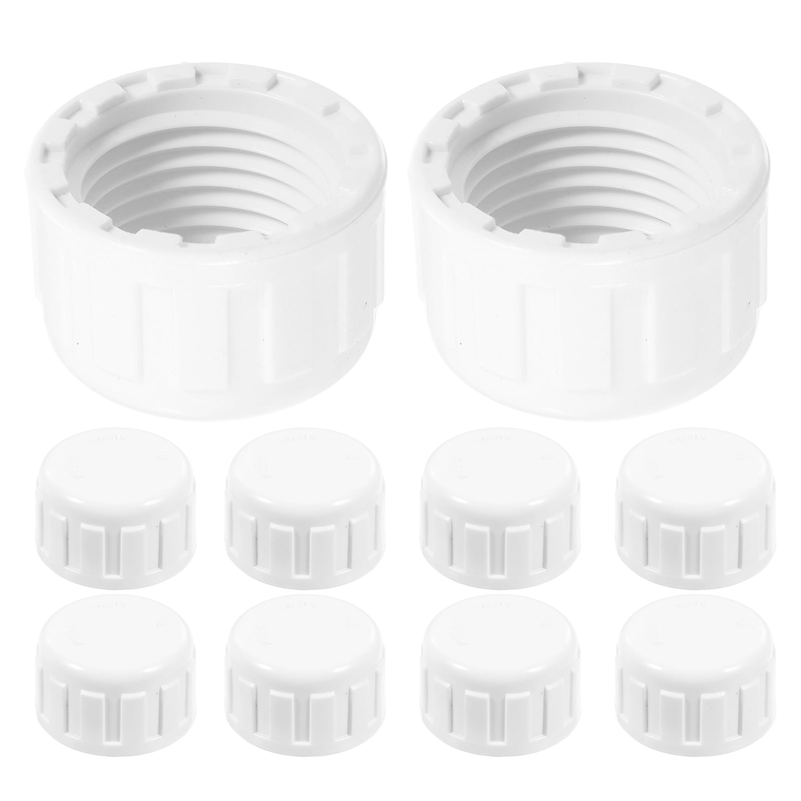 Worgeous 20 Pcs PVC Pipe End Cap Plug Threaded Pipe Stopper for Water ...
