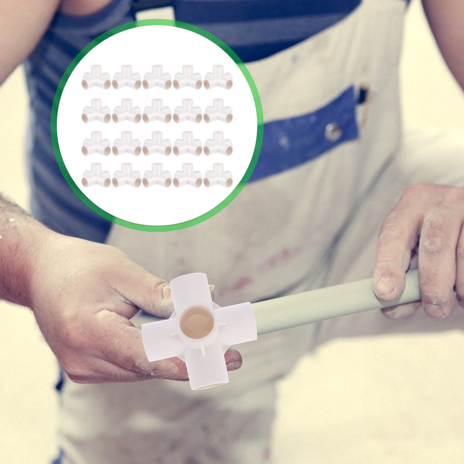 Worgeous 20 Pcs PVC Water Pipe Joint Connector Fitting Connections Tube ...