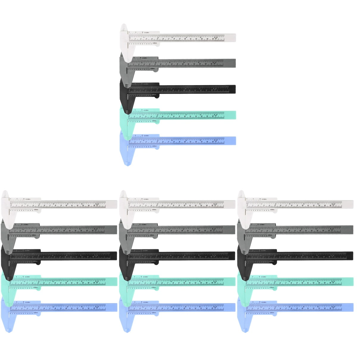 Worgeous 20 Pcs Pocket Caliper Eyebrow Measuring Ruler Facial Caliper ...