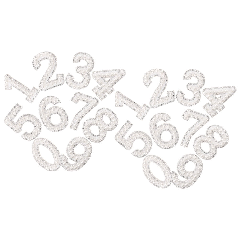 Worgeous 20 Pcs Sew on Numbers for Fabric Rhinestone Iron Transfers ...