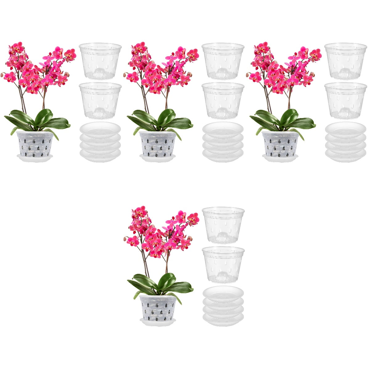 COMPUKAS 20 Sets Clear Flower Pots Indoor Planters Orchid Pots ...