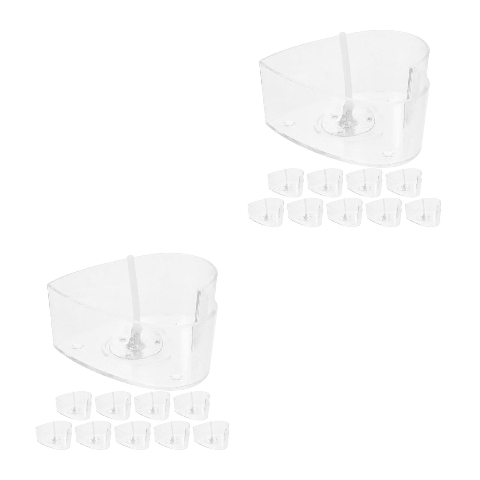Worgeous 20 Sets Tealight Candle Holders With Wicks Clear Plastic Tea ...