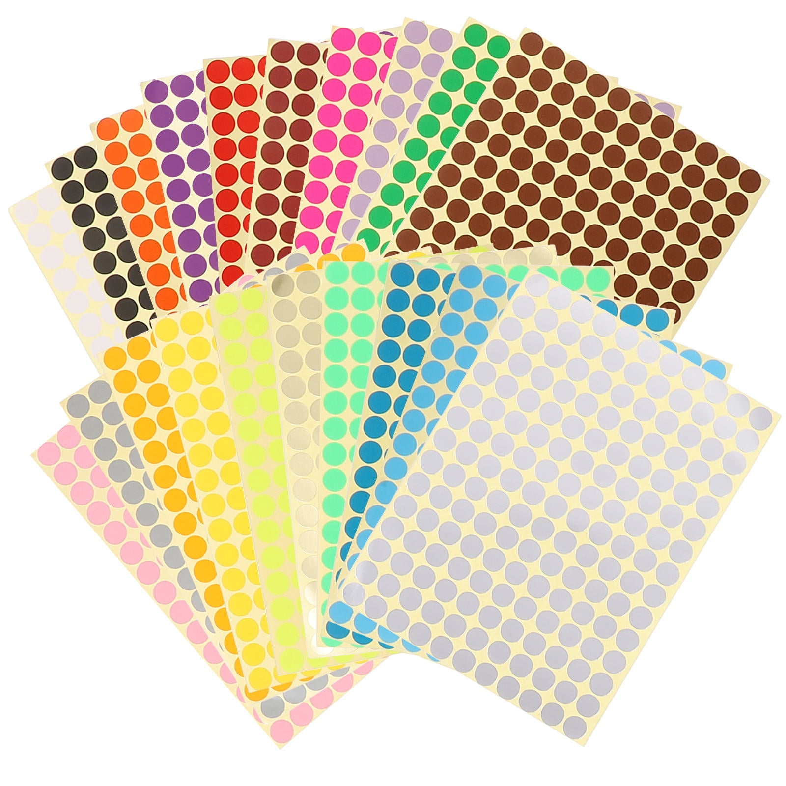 Worgeous Round Adhesive Sticker Assorted Color 20Sheets 6.48X4.91X0 ...