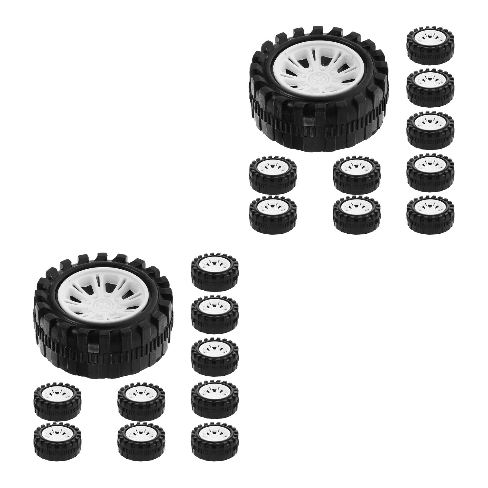 Worgeous 20 pcs Car Toys Tires Wheels DIY Car Model Assemble Wheels ...