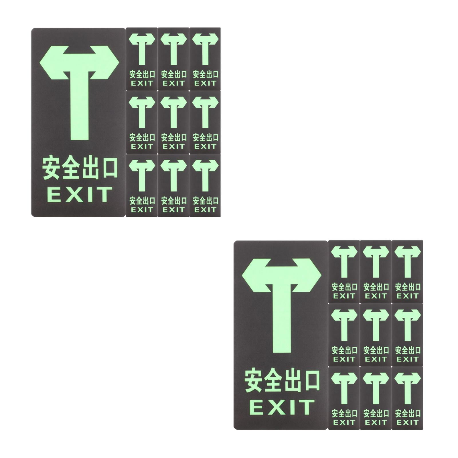 Worgeous 20 pcs Exit Sign Stickers Glow In The Dark Safety Sign ...