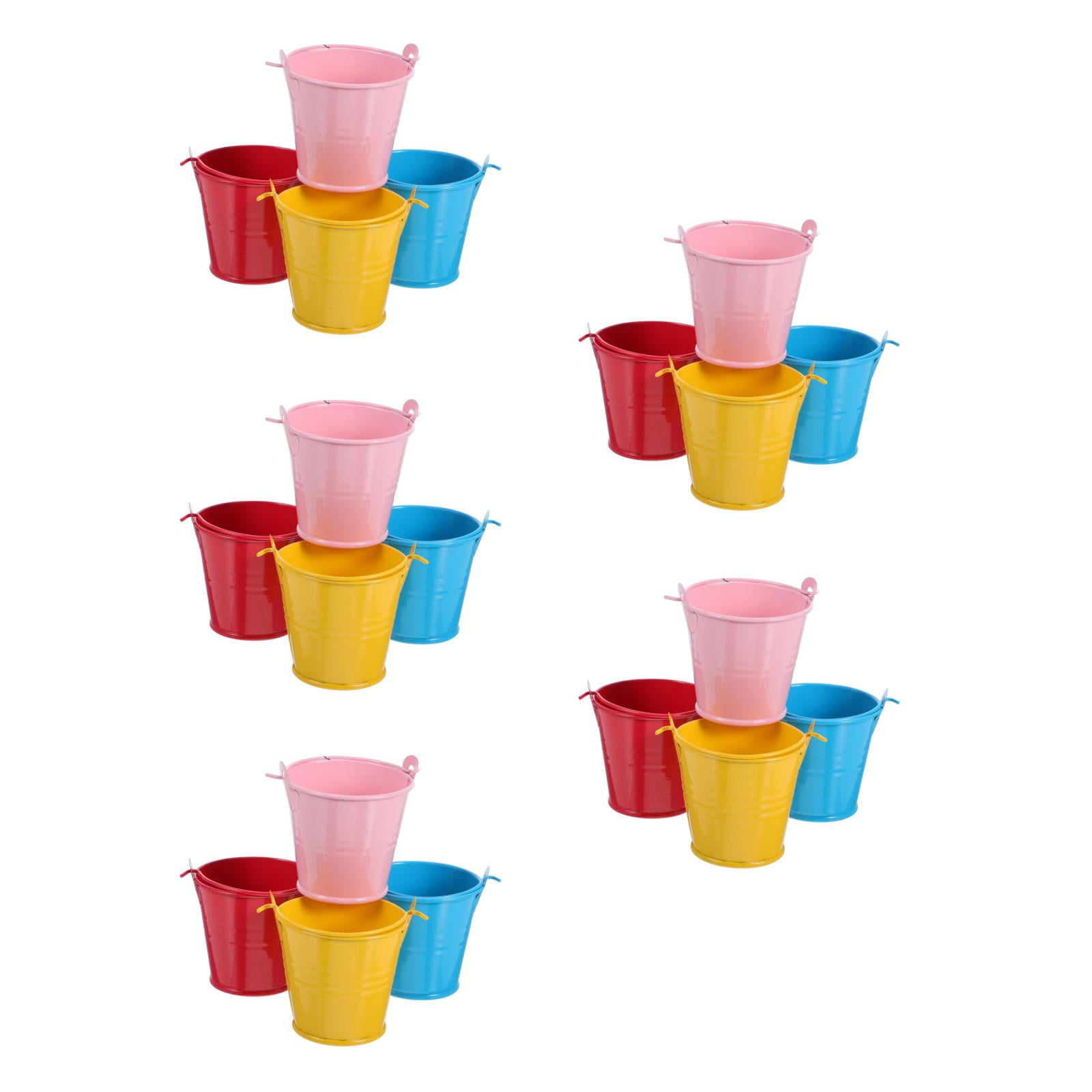 Worgeous 20 pcs Mini Metal Buckets Cute Colored Tin Pails Party Favors ...