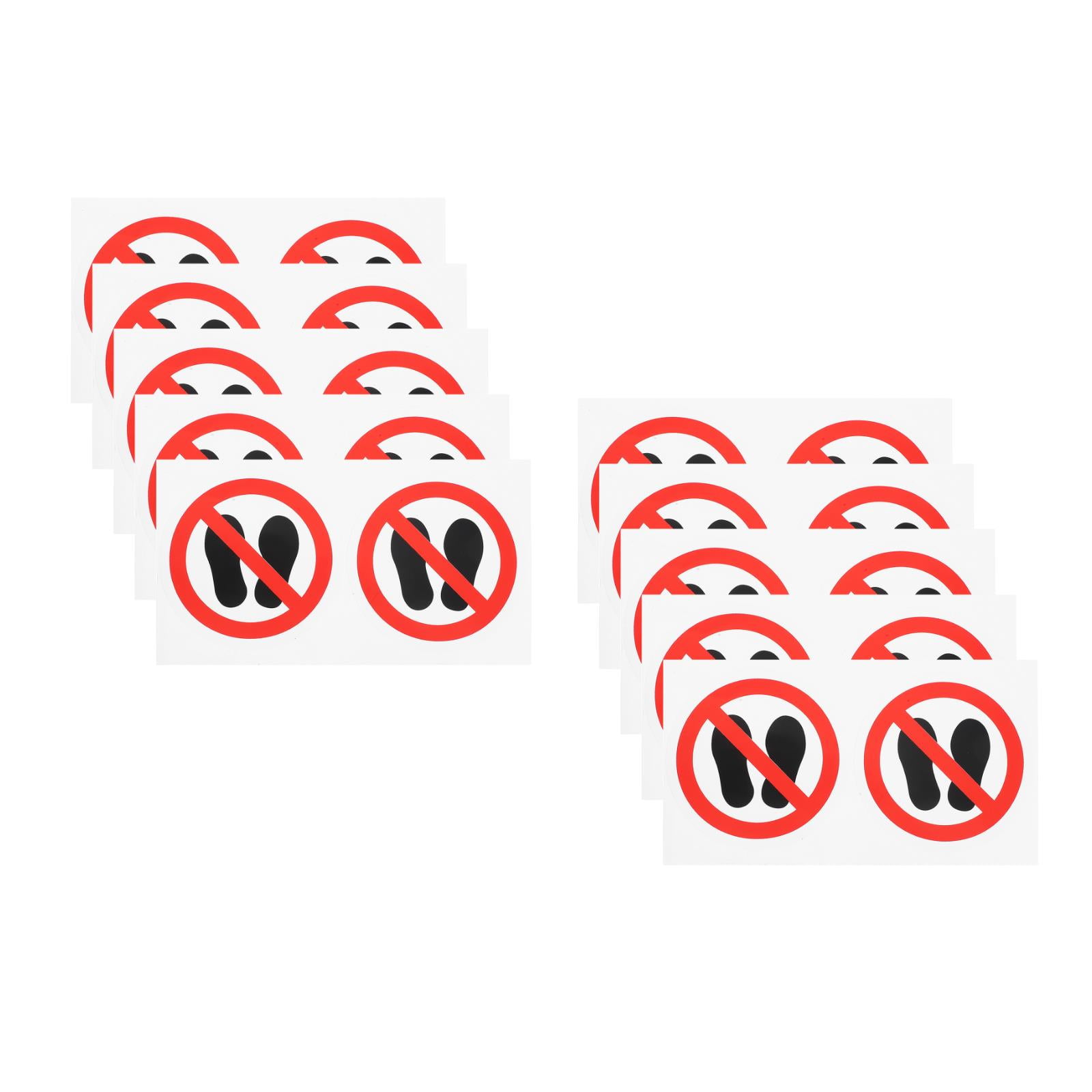 Worgeous 20 pcs No Step Stickers Safety Label Decals No Stepping Label ...