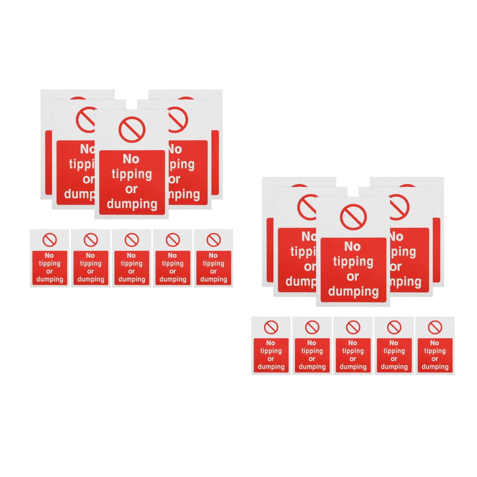 Worgeous 20 pcs Outdoor No Dumping Warning Sign Decals Self Adhesive ...