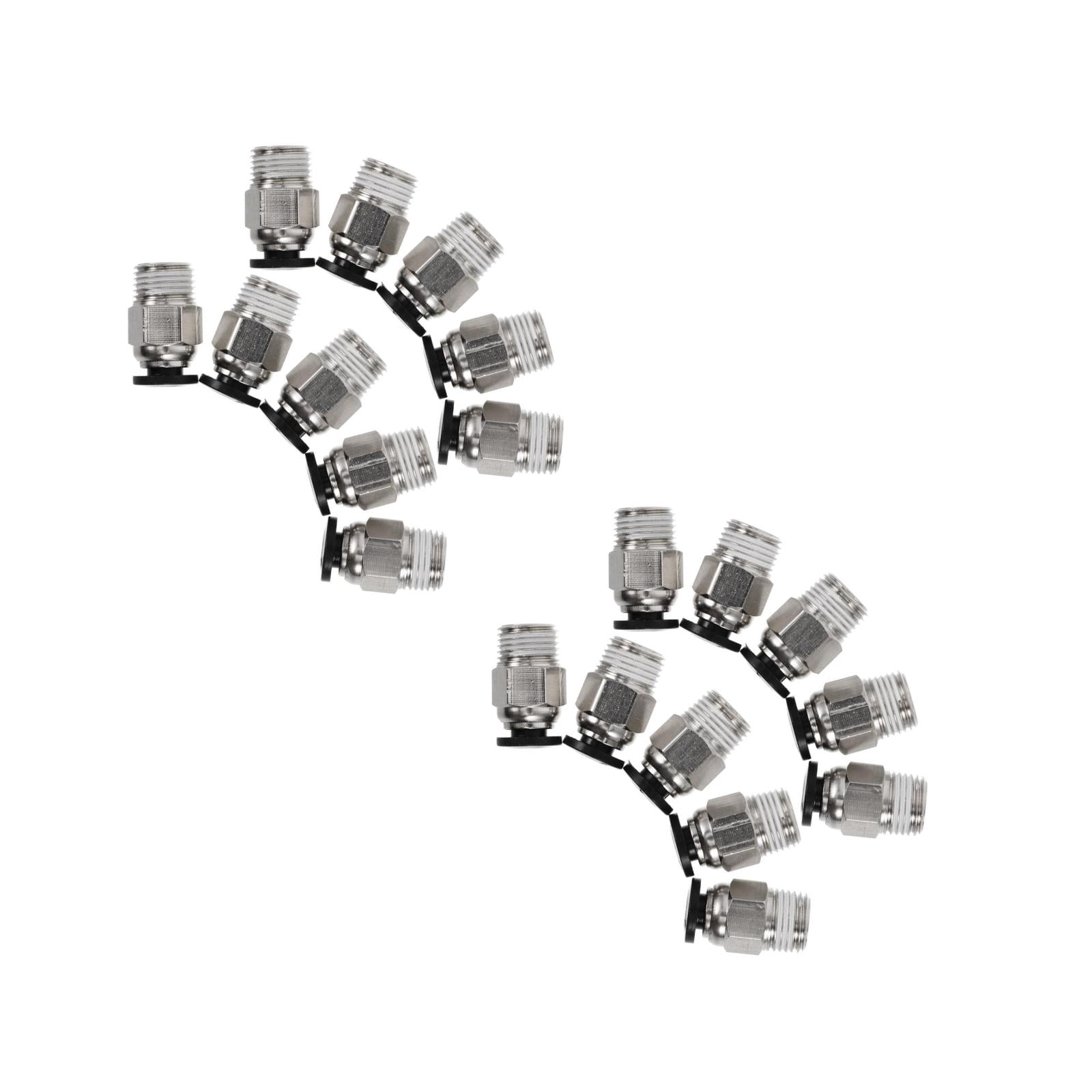 Worgeous 20 pcs Pneumatic Tube Connectors Male Straight Thread Push To ...