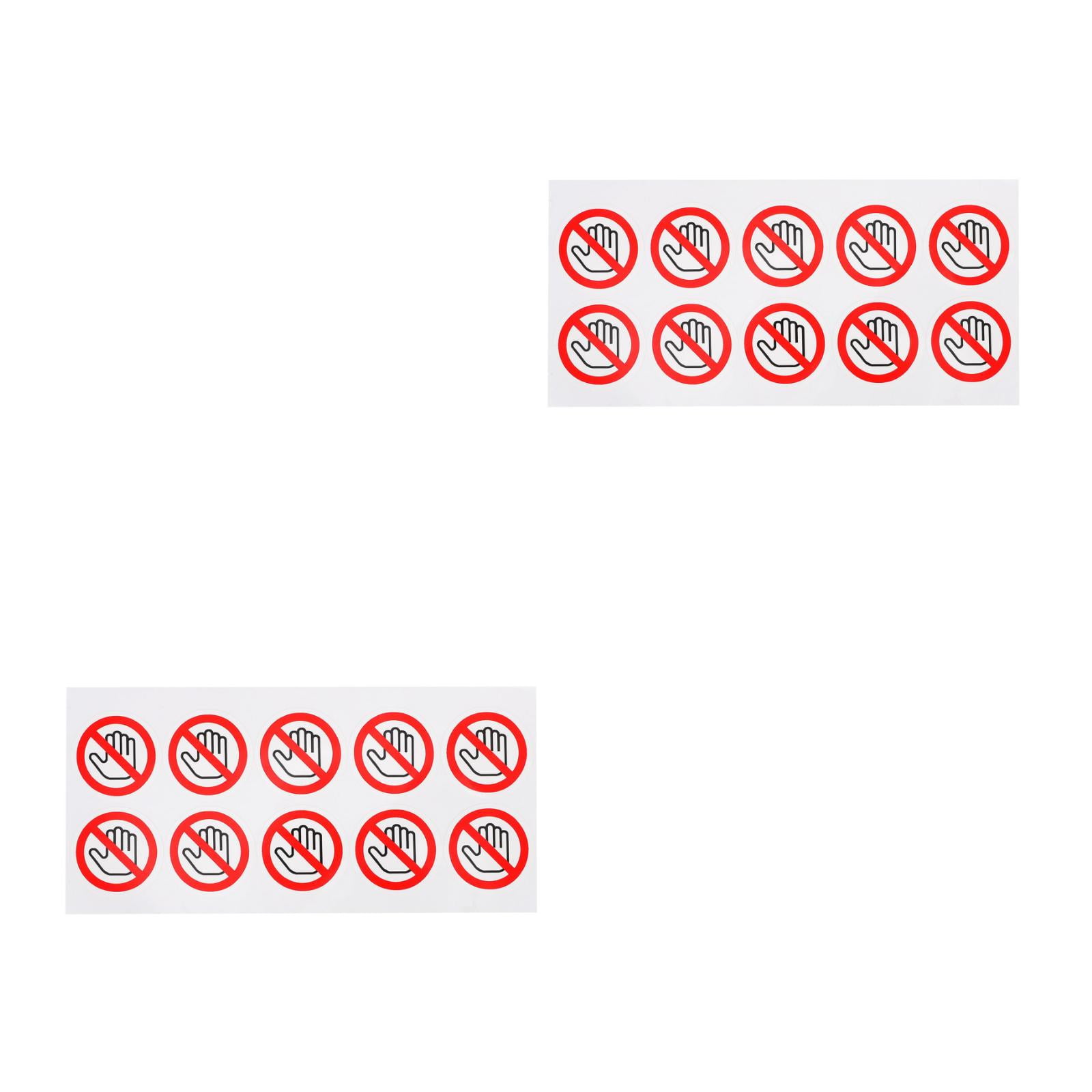 Worgeous 20 pcs Safety Warning Sign Stickers Round Do Not Touch Sticker ...