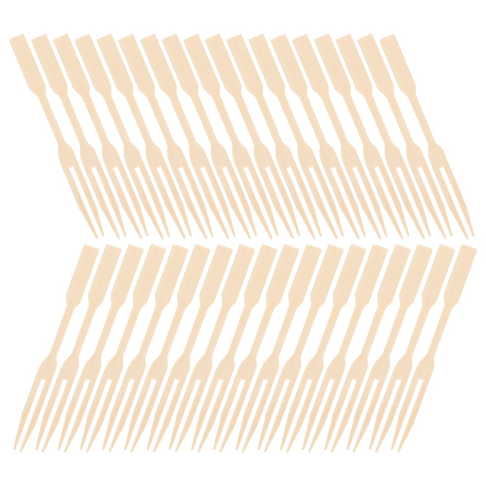 Worgeous 200 Pcs Mini Bamboo Forks Cocktails Forks Appetizer Forks ...