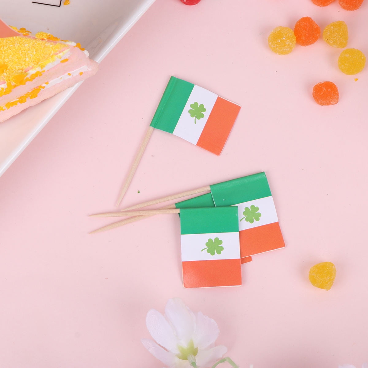 FONDOTIN Cake Toppers Assorted Color 200Pcs 1.4*1in Paper Bamboo ...