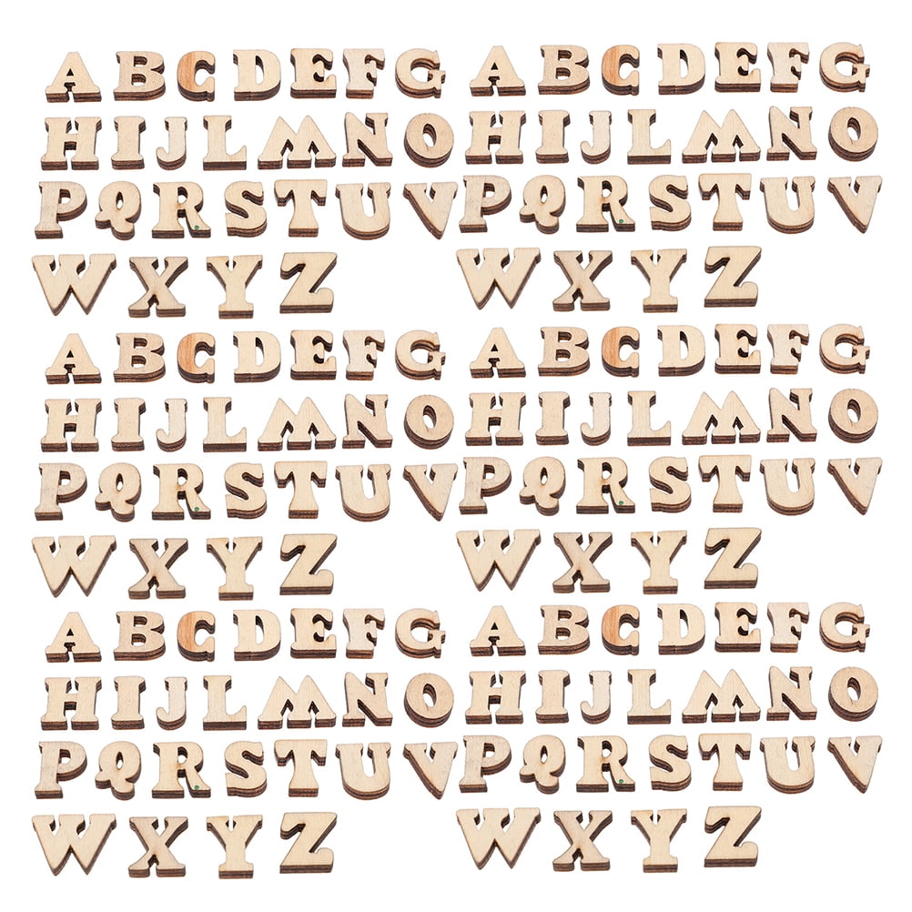 Worgeous 200Pcs DIY Wooden Letters Unfinished Wood Alphabet Cutouts ...