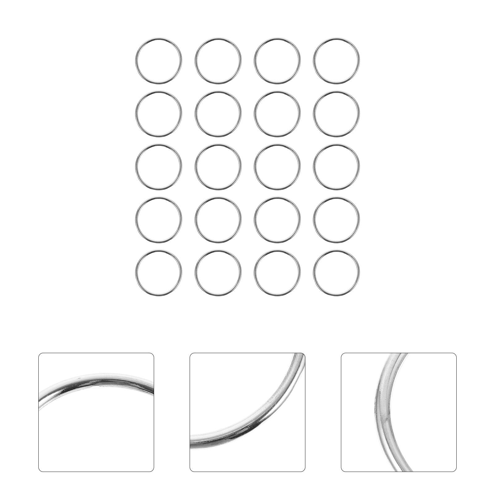 Worgeous 20Pcs Circular Zinc Alloy Ring for Rigging and Buckles Silver ...