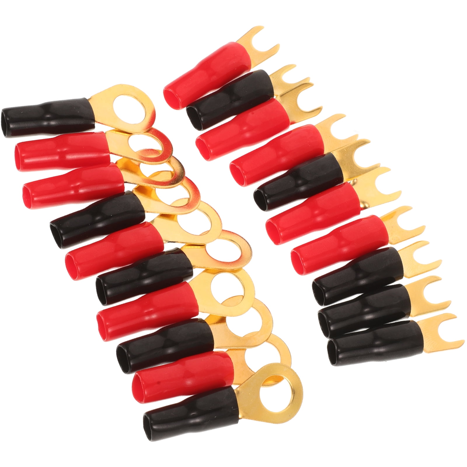 Worgeous 20Pcs Insulated Terminals Ring Fork Electrical Wire Crimp ...