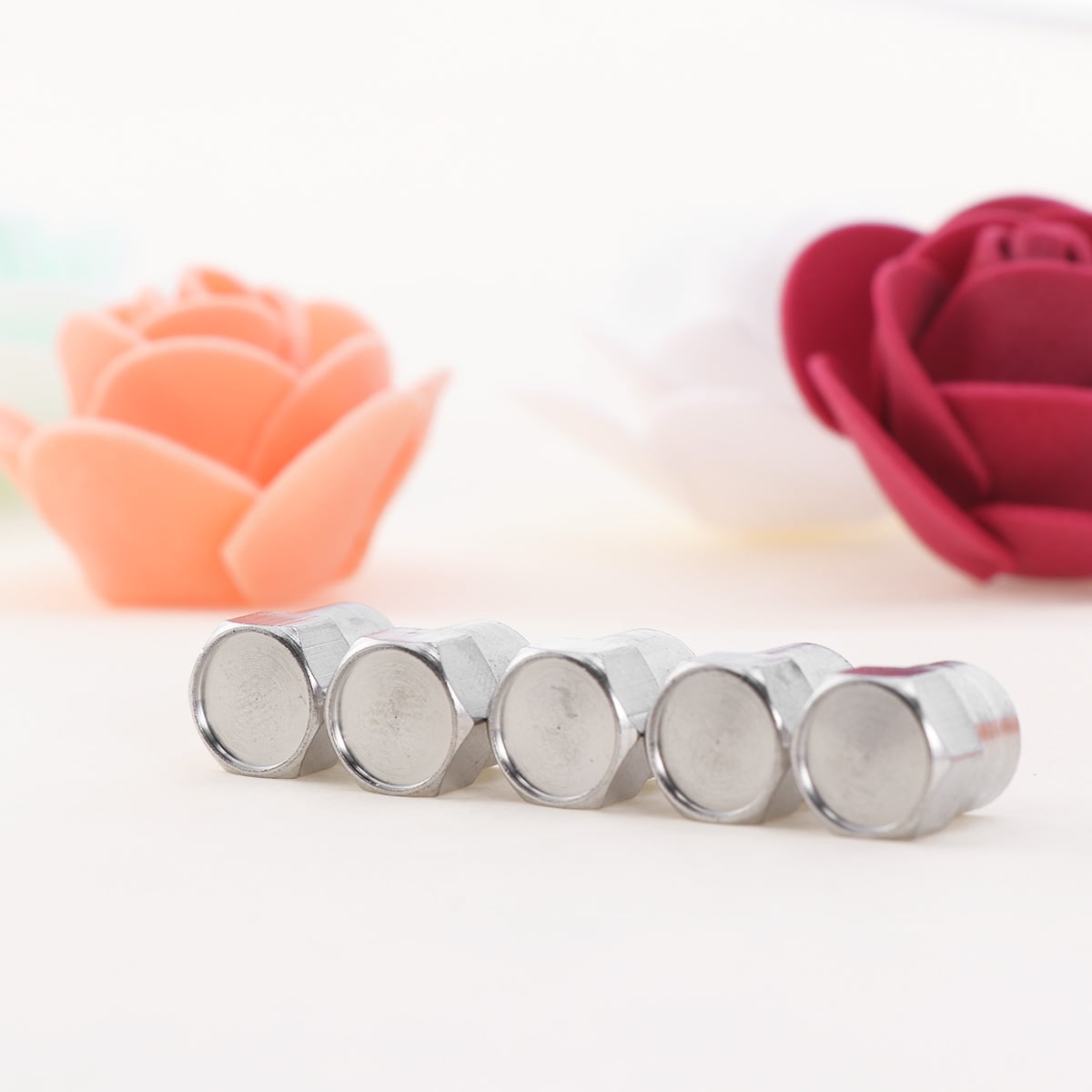 Worgeous 20Pcs Silver Copper Half Hexagon Valve Caps for Vehicle ...