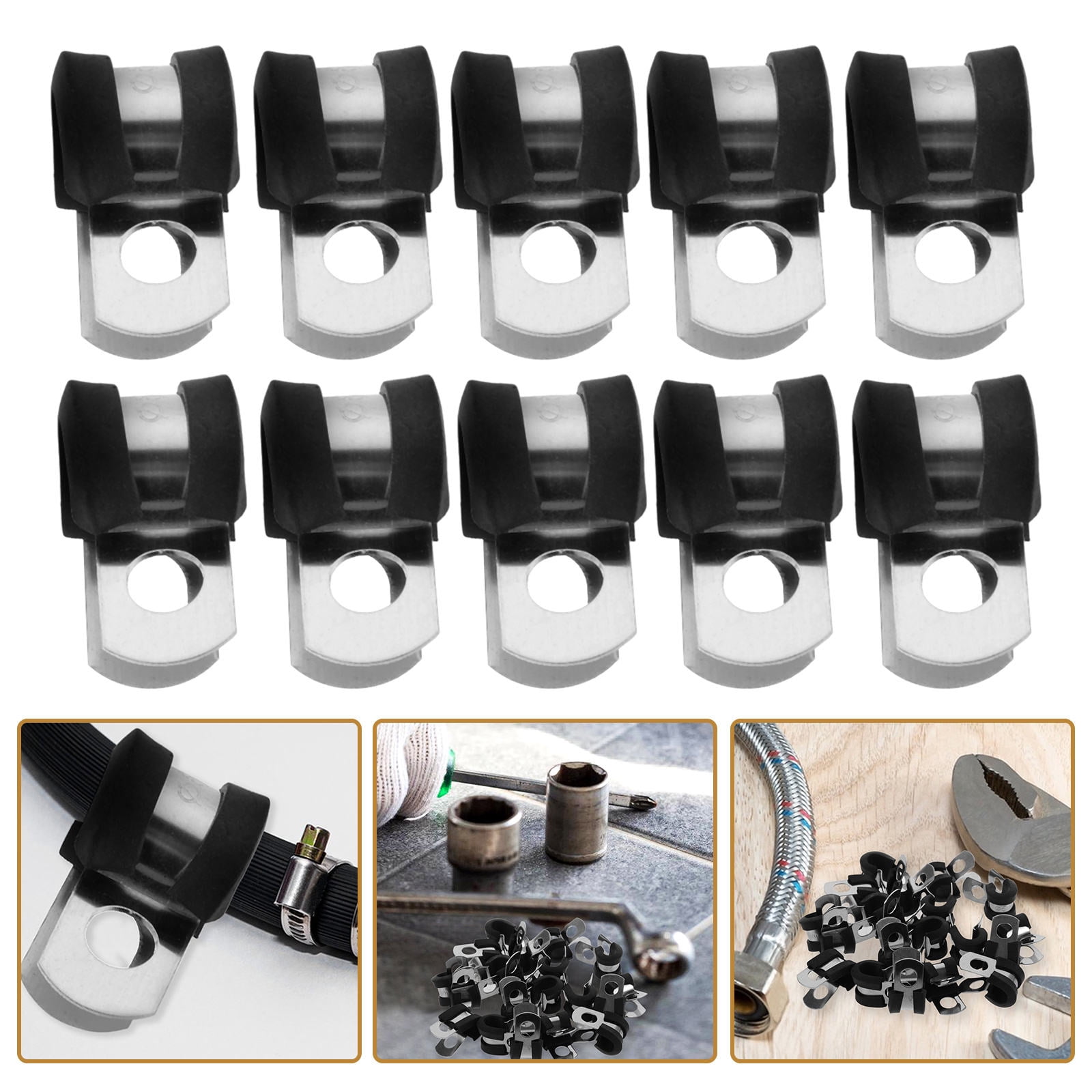 Worgeous 20Pcs Small Rubber Cushioned Pipe Clamps for Hose and Tube ...