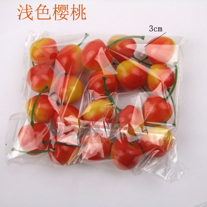 Worgeous 20pcs Artificial Cherry Fruits Realistic Fake Fruit Model ...