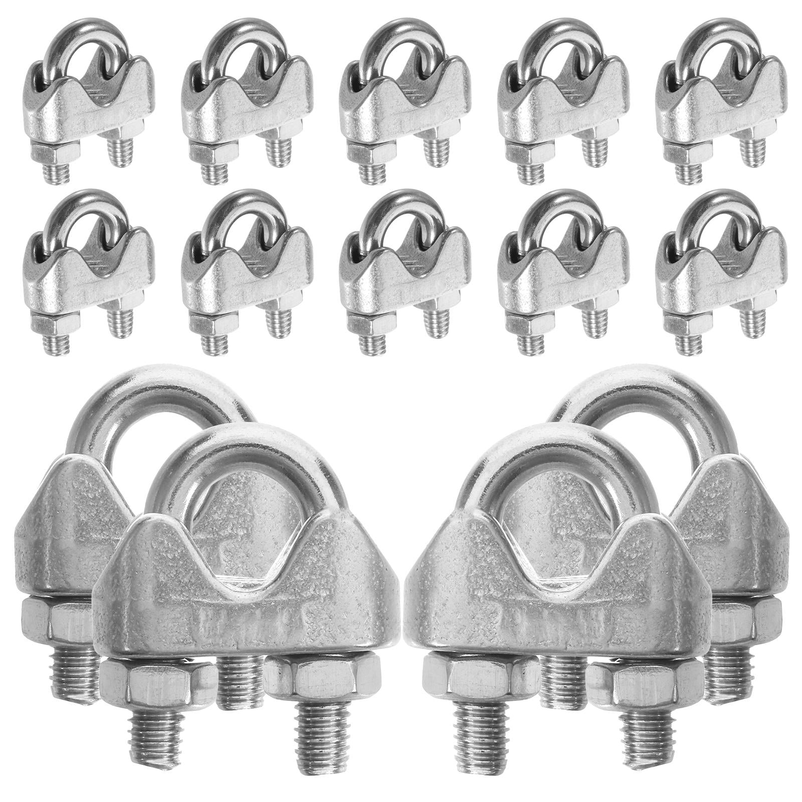 Worgeous 20pcs Cable Clamps Stainless Steel Wire Rope Clips U Bolt ...