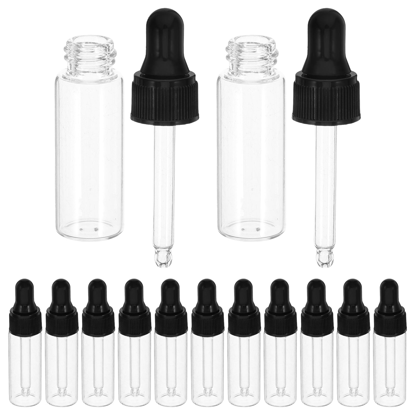 Worgeous 20pcs Clear Glass Dropper Bottles With Screw Caps For ...