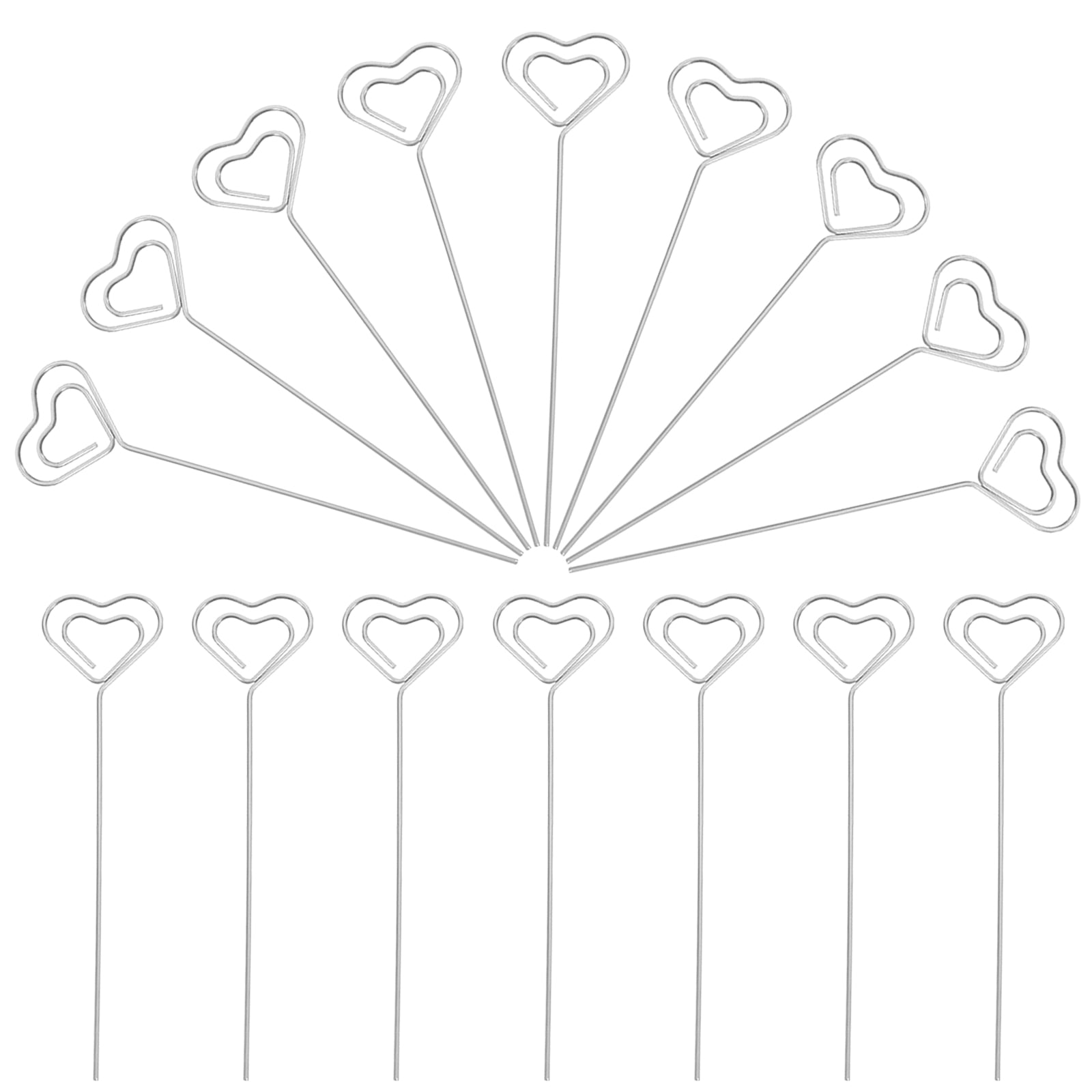 Worgeous 20pcs Heart Shape Wire Memo Holder Metal Table Card Note Clamp ...