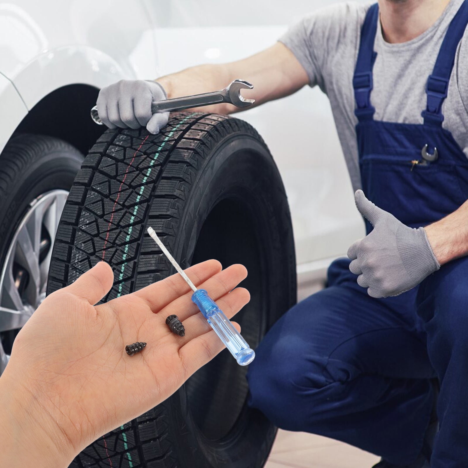 Tire Repair Kit with 20pcs Rubber Screws and Nail Tool for Car ...