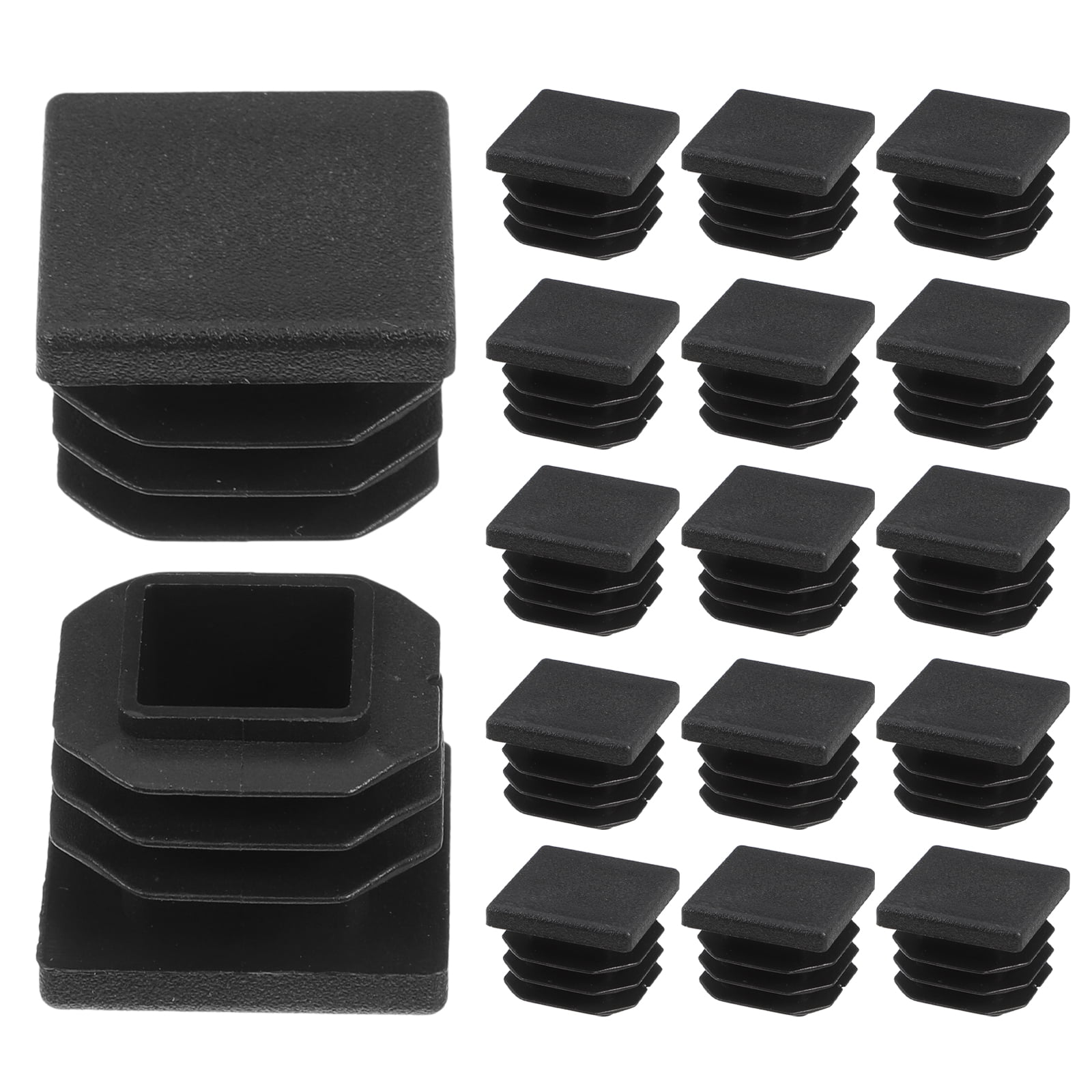 Worgeous 20pcs Tube Plugs Square Plastic Inserts Guardrail End Plugs ...