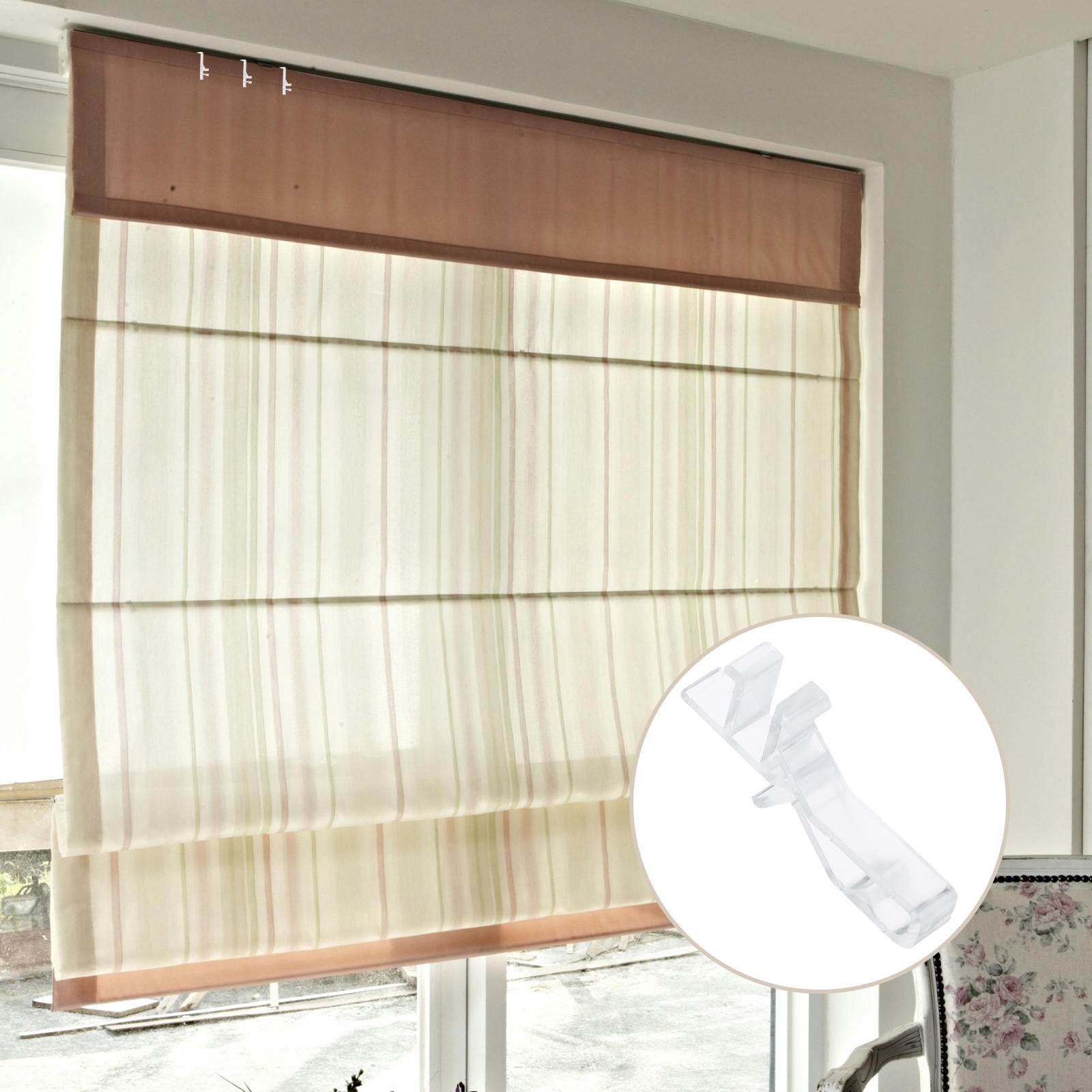 WHAMVOX Transparent Plastic Curtain Clips for Vertical Blinds ...