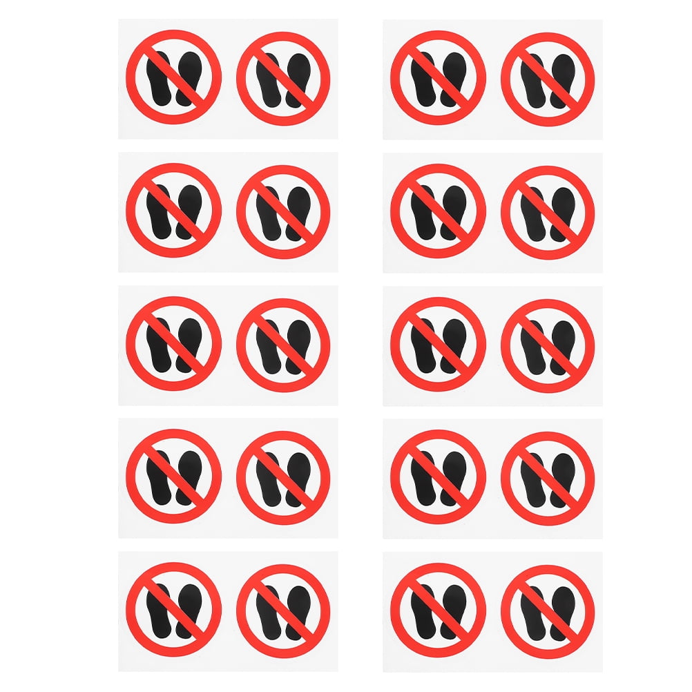 Worgeous 20pcs Warning Sign Stickers No Stepping Warning Decals No ...
