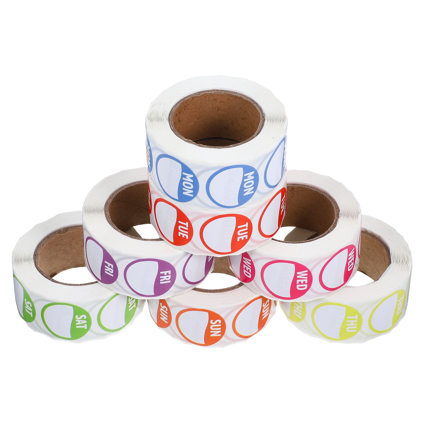 Worgeous 21 Rolls of Weekdays Labels Adhesive Sticky Labels Weekday ...