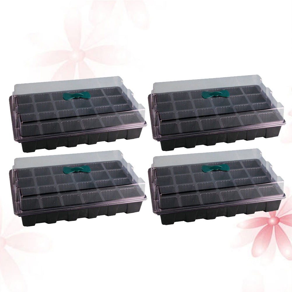 Worgeous Cell Plant Germination Tray Black Plastic Seedling Pot with ...
