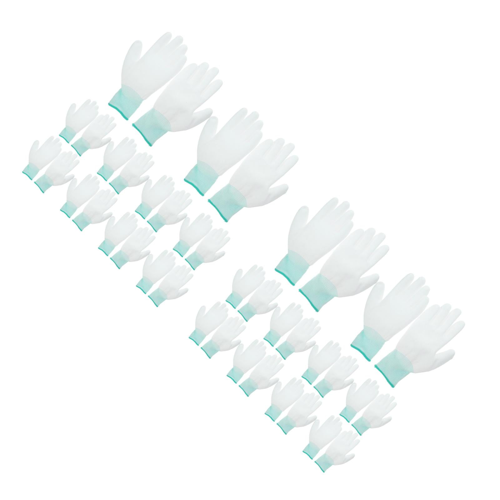 Worgeous 24 PCS Nylon Gloves PU Coated Fingers Gloves Anti-Static ...