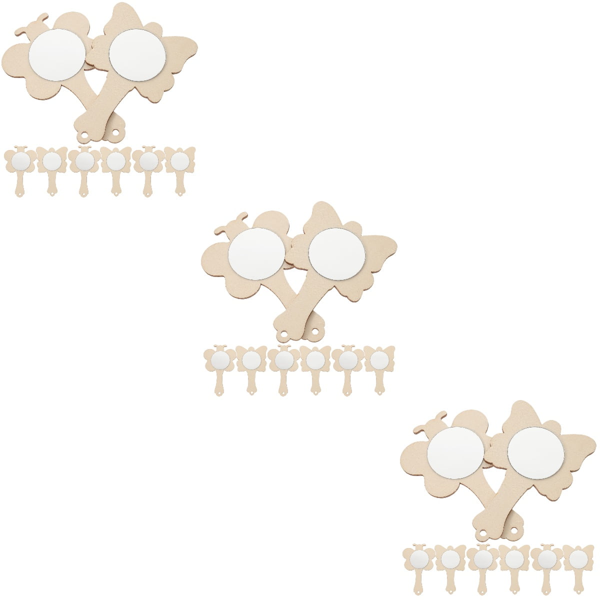 Worgeous 24 Pcs DIY Mirror Blank Wood Mirror Small Wood Mirror Kids DIY ...