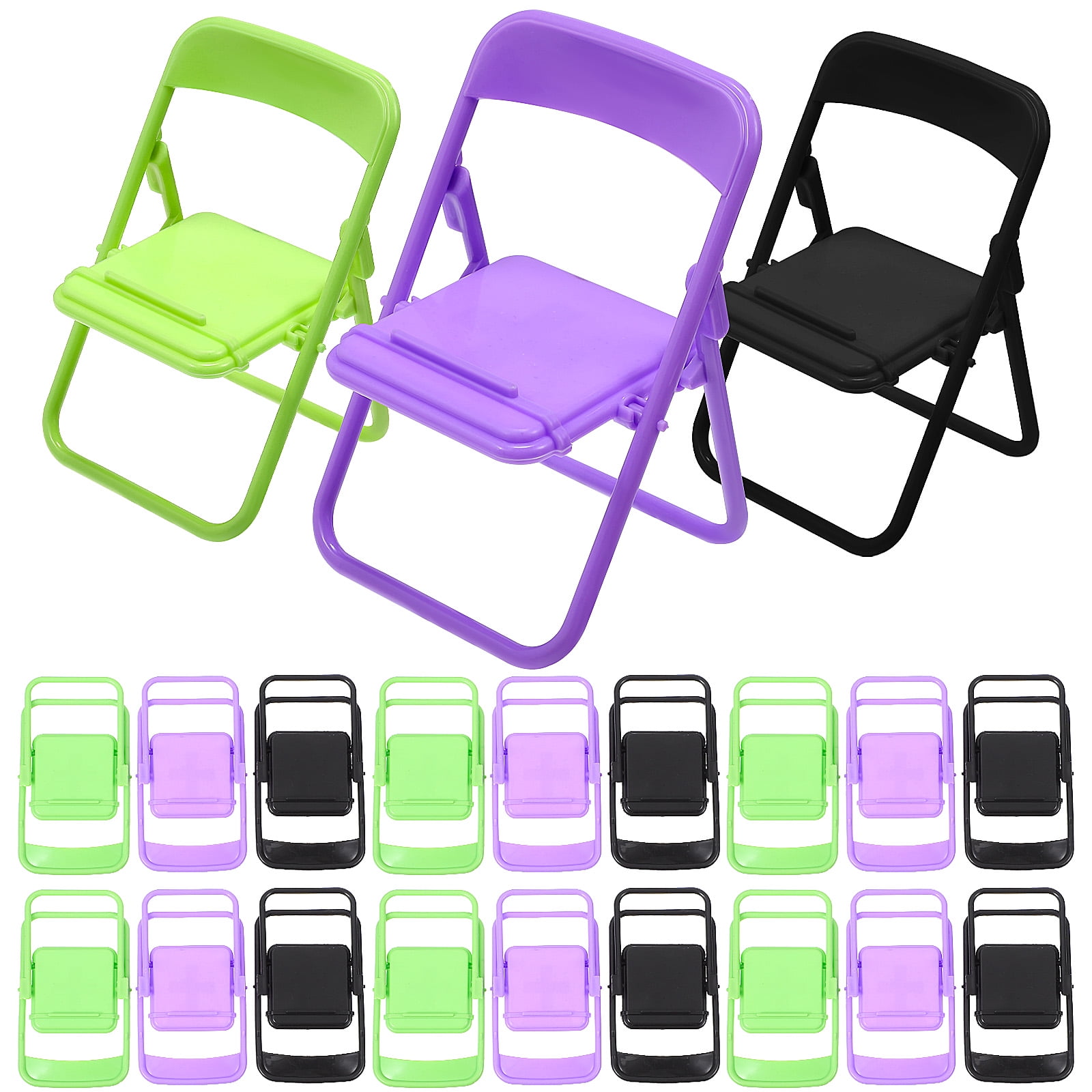 Worgeous 24 Pcs Mini Folding Chair Phone Holder Doll Foldable Chairs ...