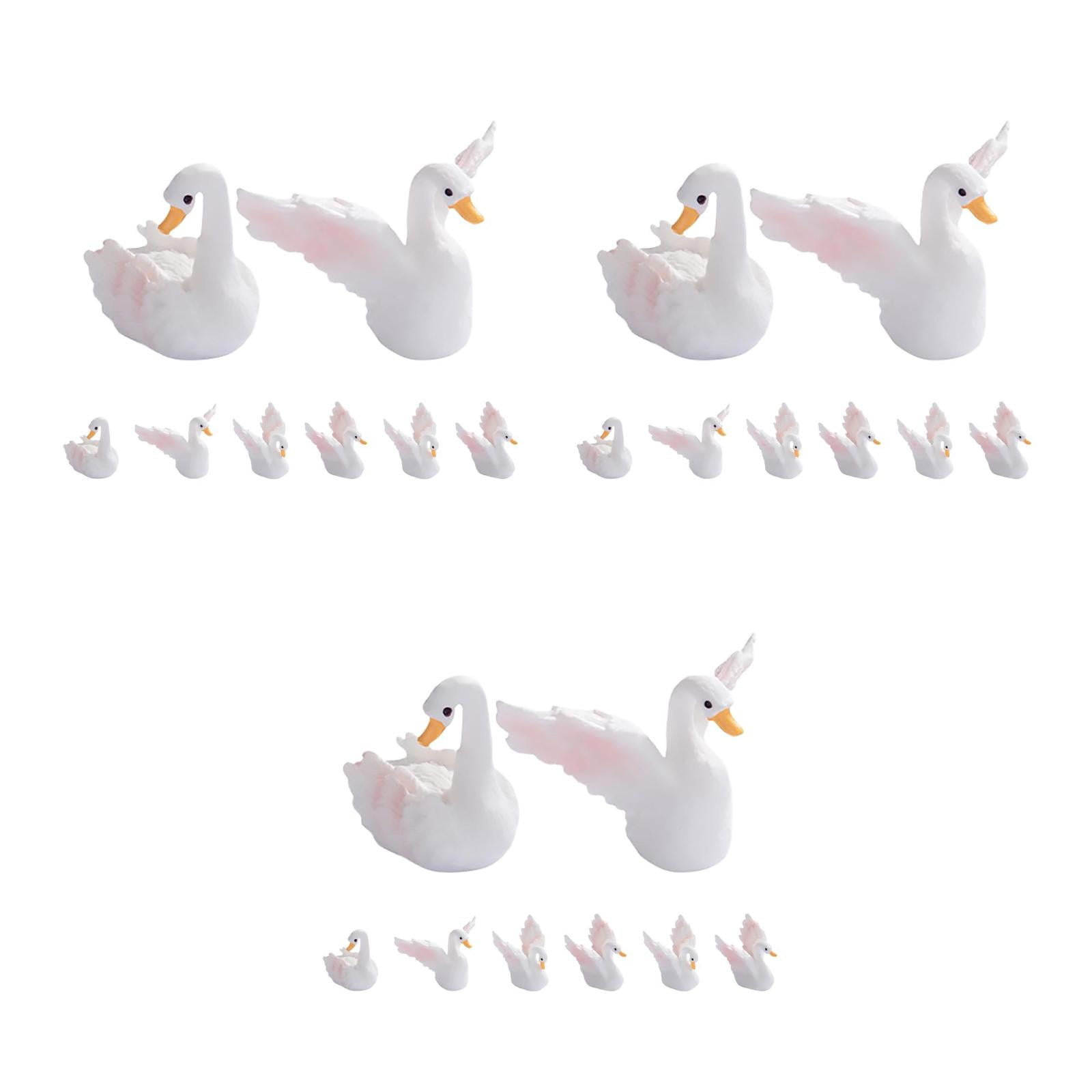 Worgeous pcs Miniature Swan Figurines Swan Model Fairy Garden Miniature ...