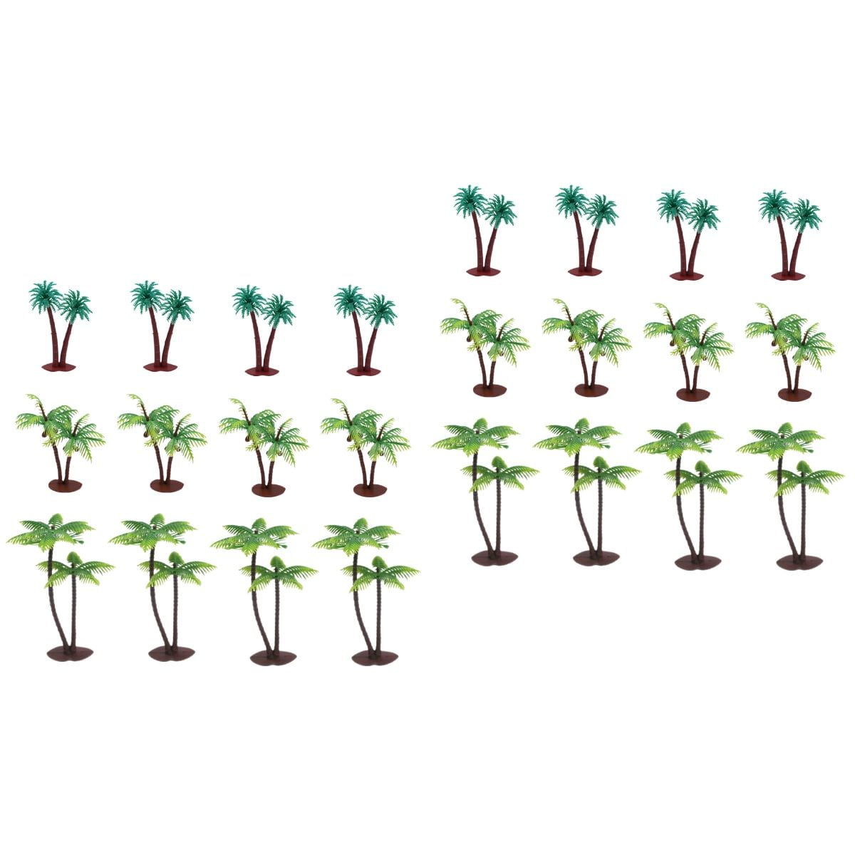 Worgeous 24 pcs Realistic Simulation Coconut Tree Model Miniature Palm ...