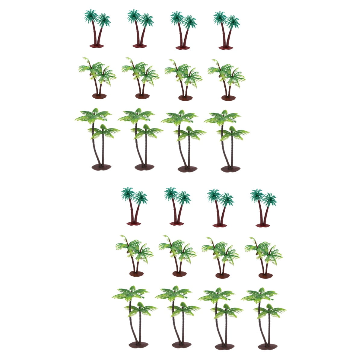 Worgeous 24 pcs Realistic Simulation Coconut Tree Model Miniature Palm ...
