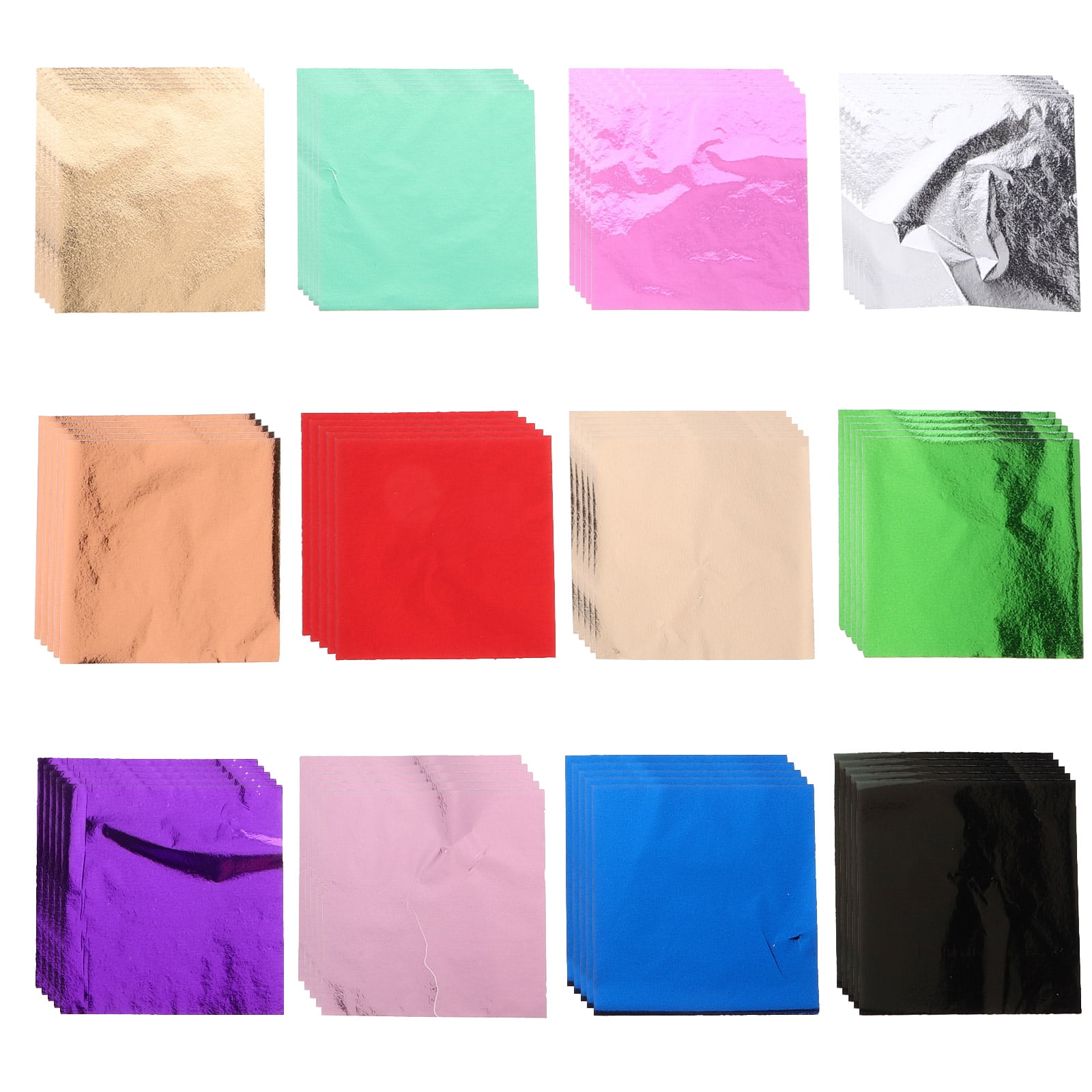 Worgeous 240pcs Metallic Foil Flakes Imitation Gold Foil DIY 12-Color ...