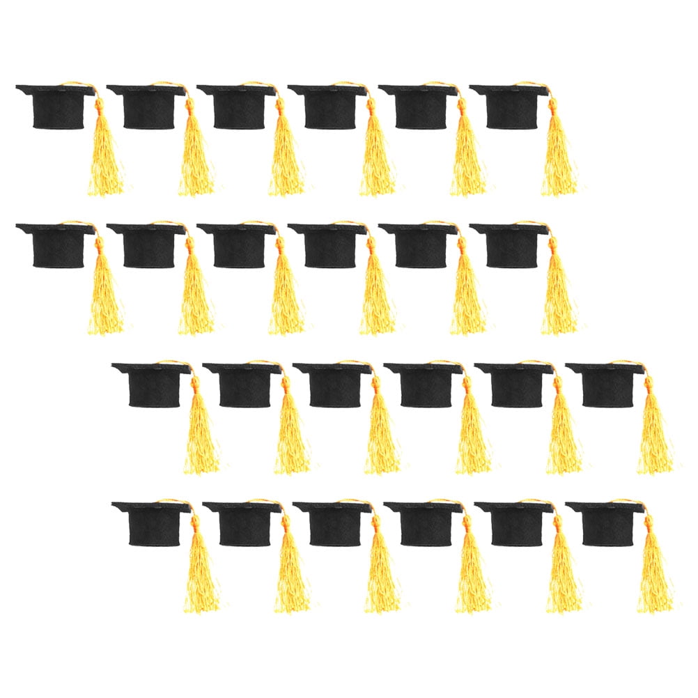 Worgeous 24pcs Mini Graduation Cap for Crafts Felt Graduation Hat ...