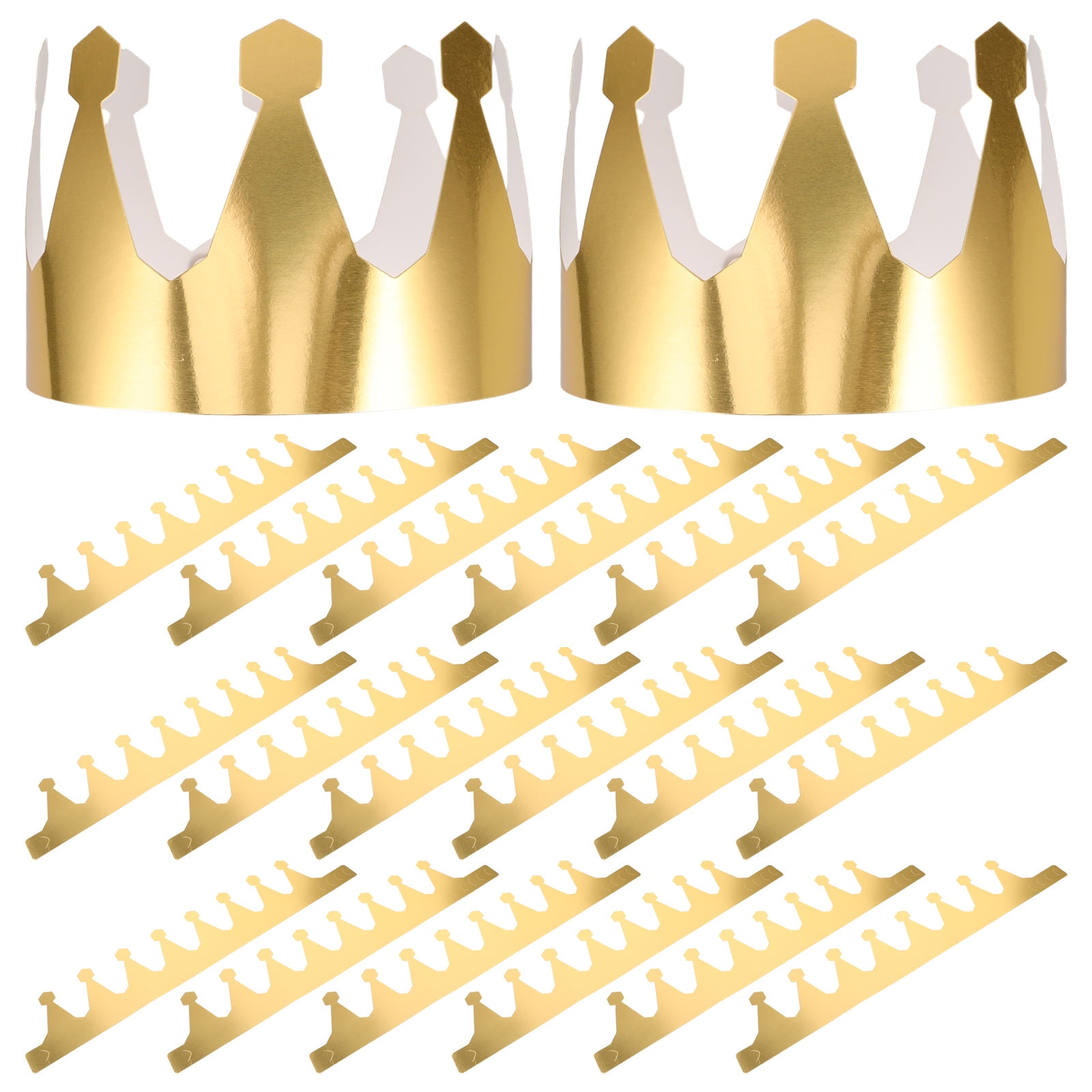 Worgeous 24pcs Paper Crown Party Hat Eye-Catching Reflective Crown ...