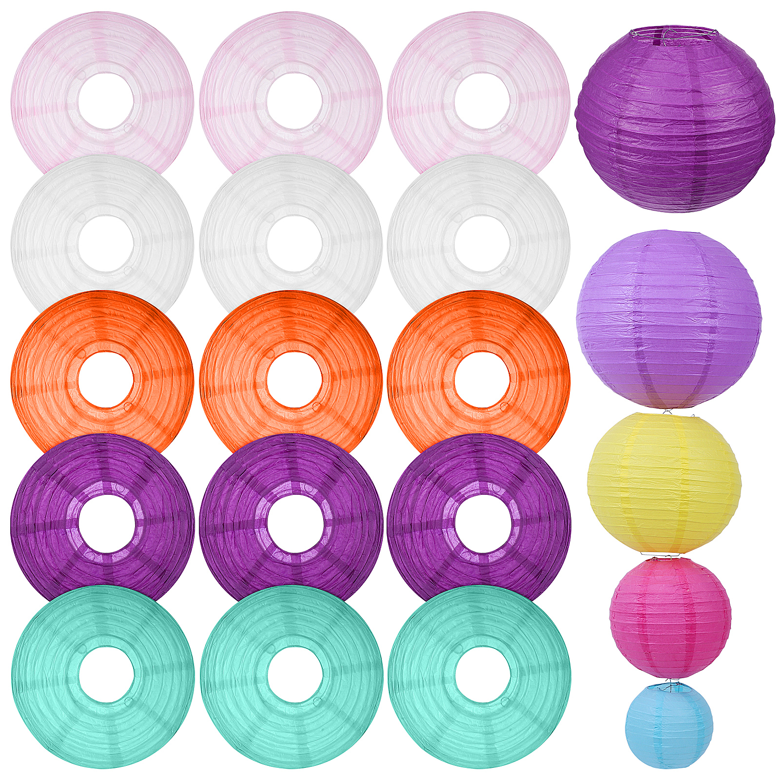 Worgeous 25 Pcs Paper Lamp Shade Lampshades in Colors and Sizes ...
