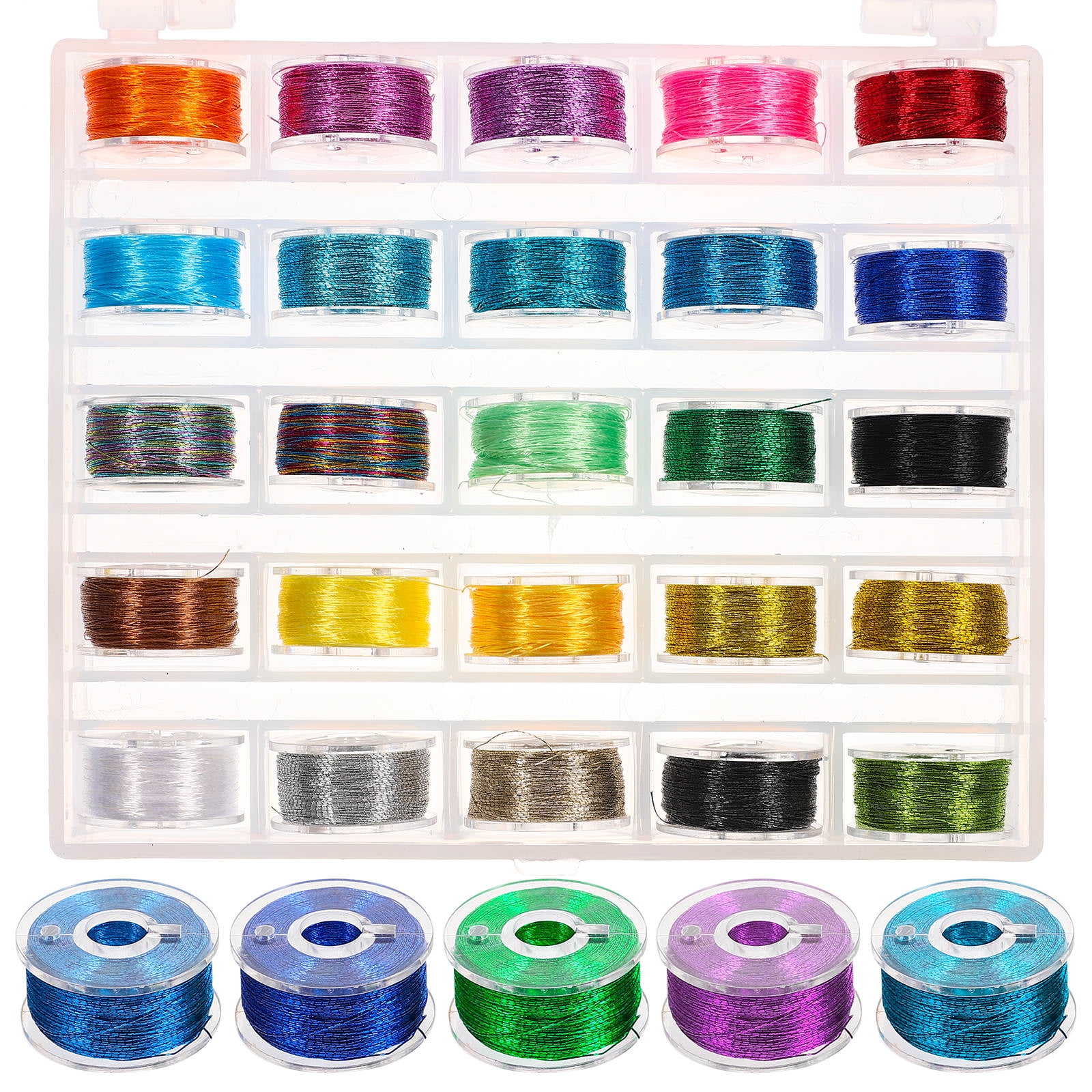 Worgeous 25 Rolls Embroidery Supply in Assorted Colors for Sewing and ...