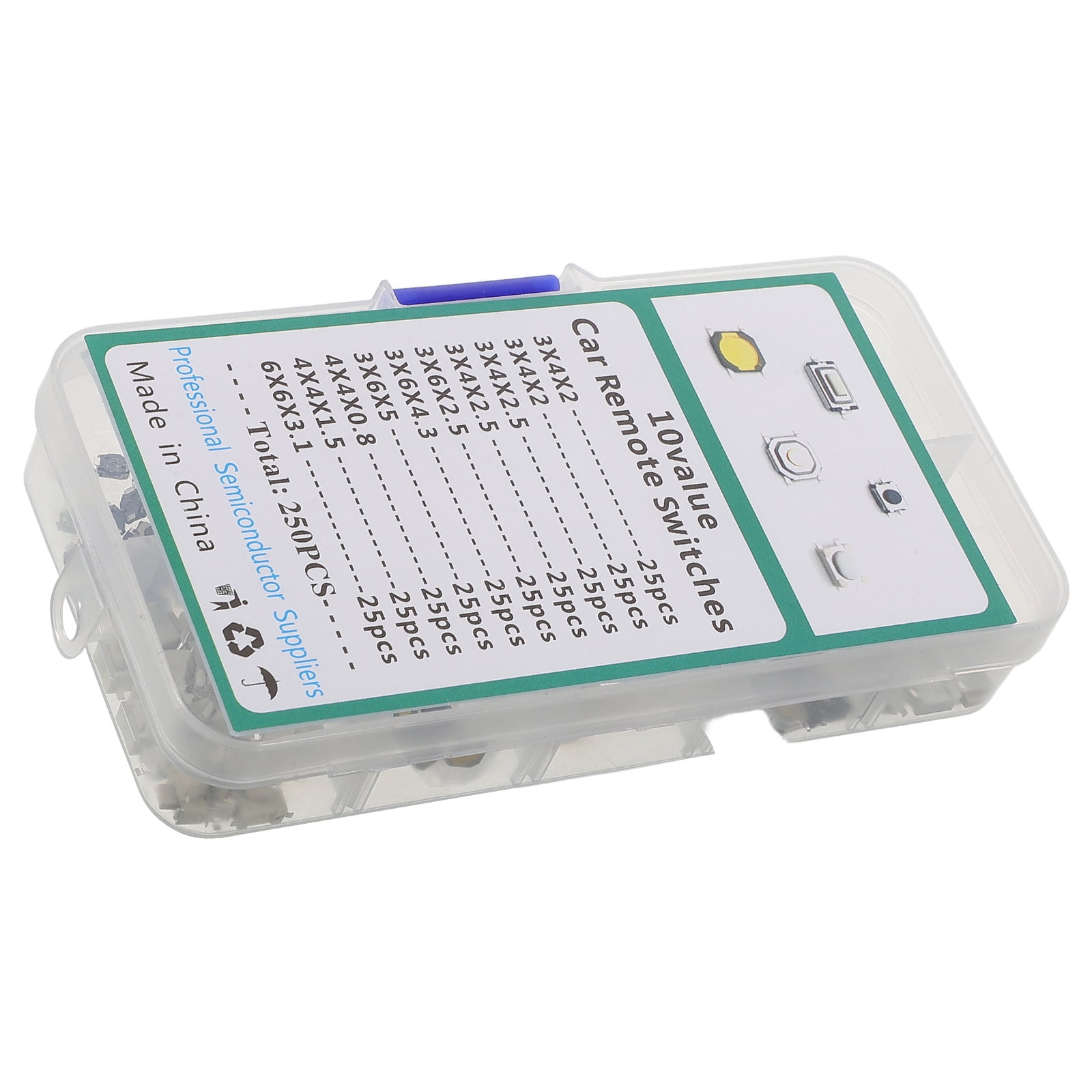 Worgeous 250pcs Momentary Push Button on Off Switch Values Tactile Push ...