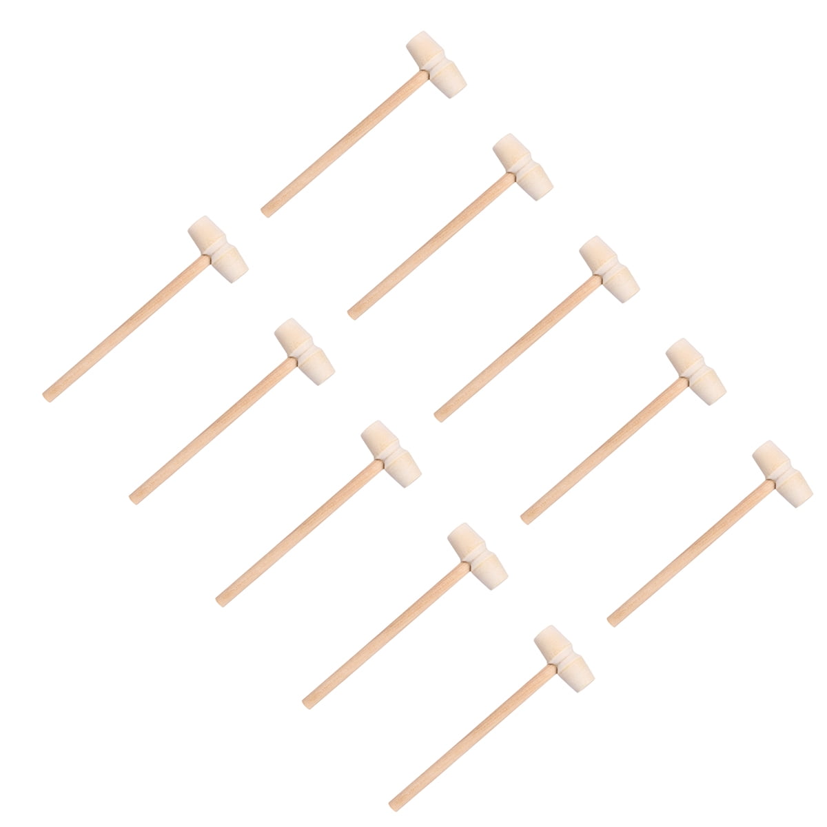 Worgeous 25pcs Solid Wood Mini Hammer Wooden Crab Hammer Planet Cake ...