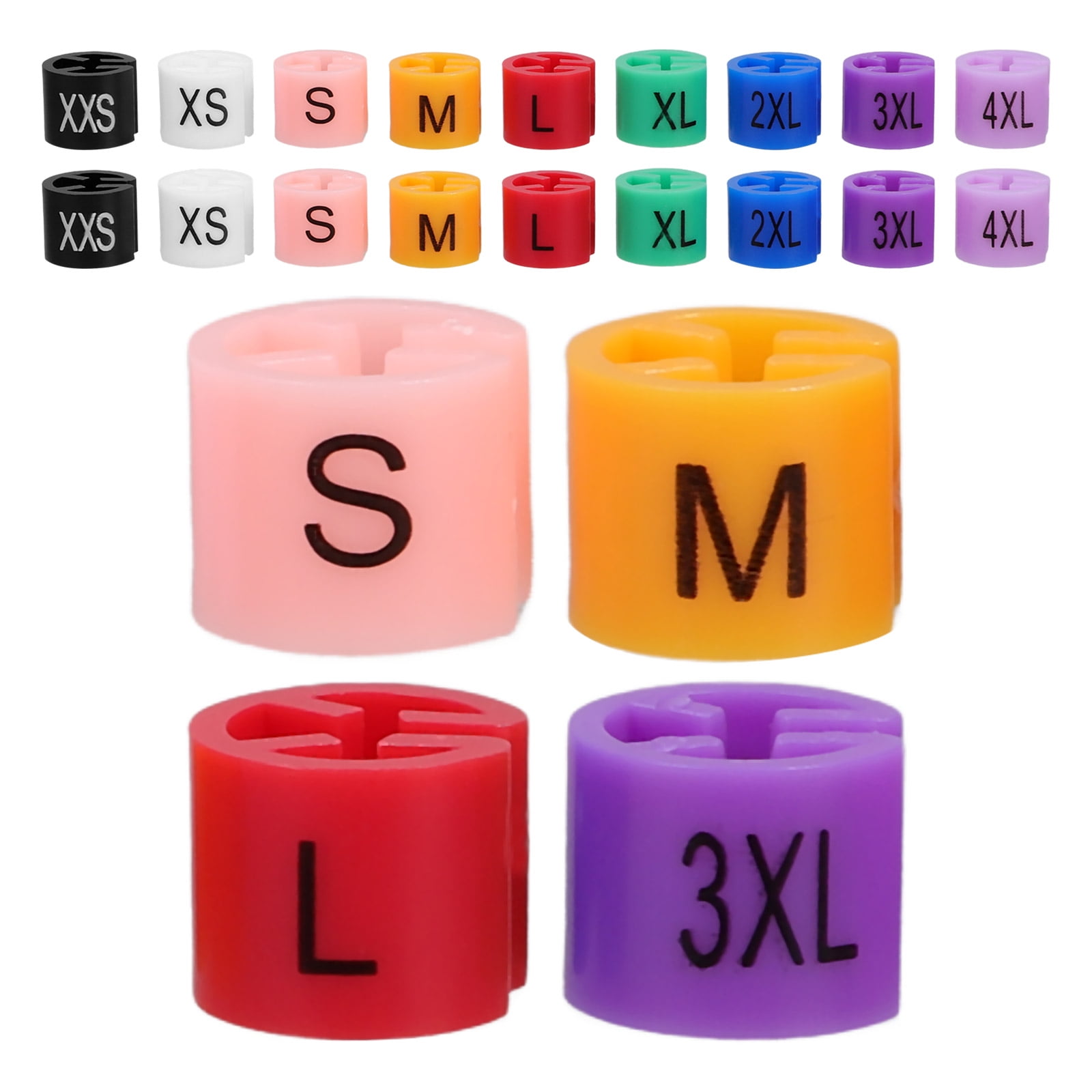 Worgeous 290pcs Hanger Size Markers Plastic Size Garment Clothing ...