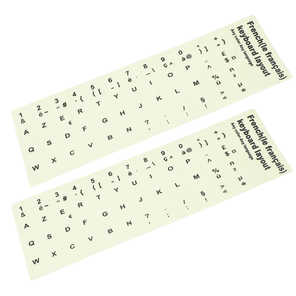 Worgeous 2PCS Luminous Keyboard Stickers French Sticker Glow in The ...