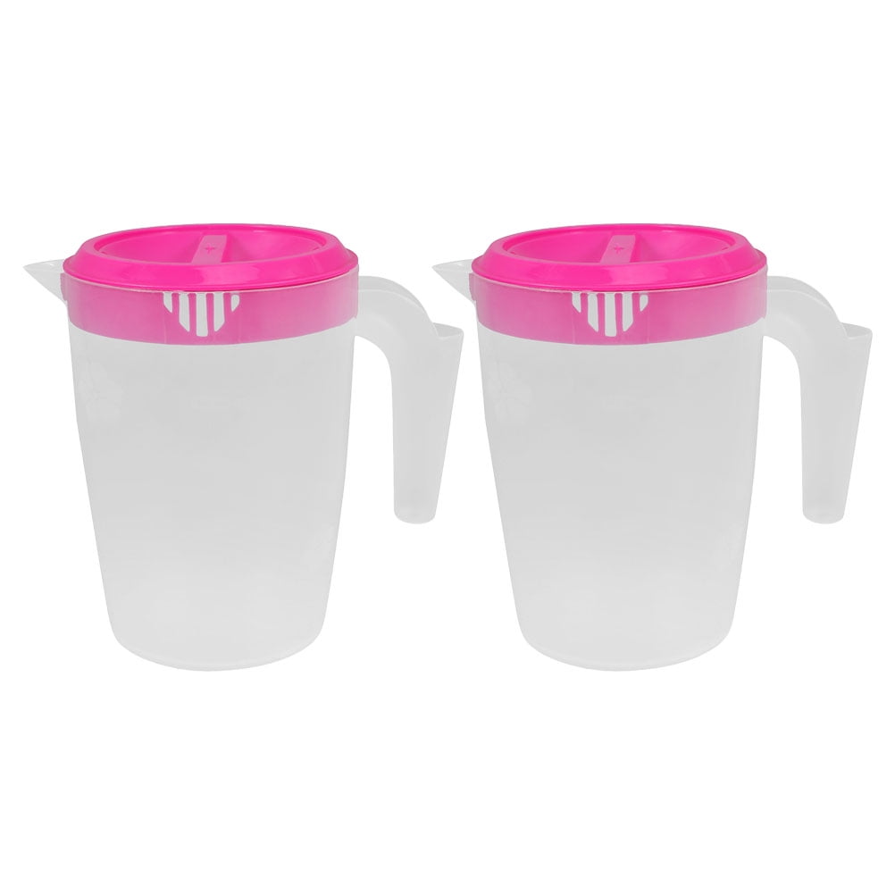 Worgeous 2PCS Plastic Beverage Pitcher Cold Drinks Pitcher Fridge ...