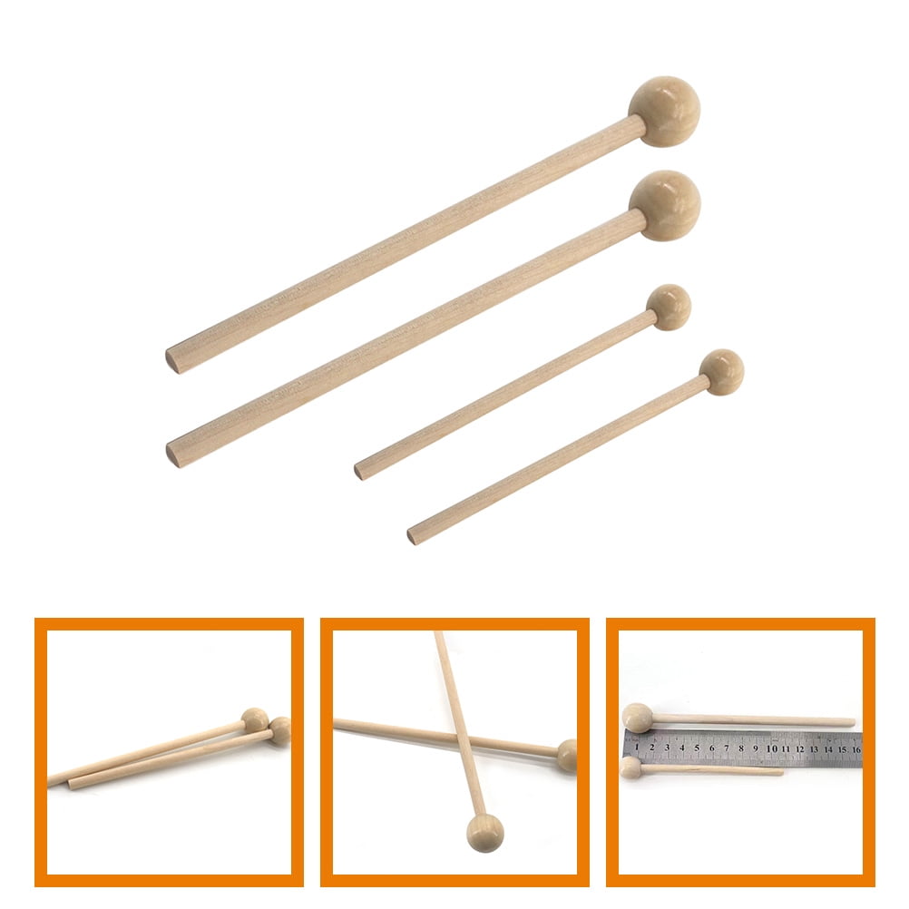 Worgeous 2Pairs Wooden Drum Sticks Round Head for Musical Instrument ...
