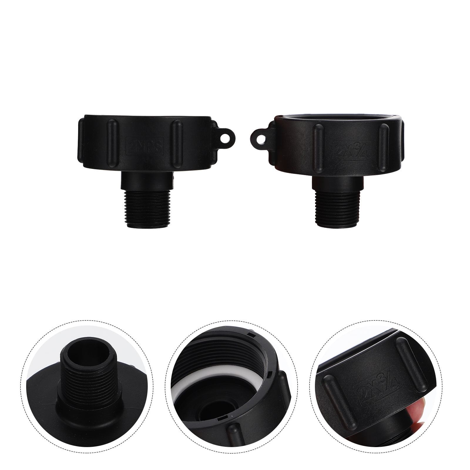 Worgeous 2Pcs Black IBC Tank Adapter ABS Water Tank Connector Fitting ...